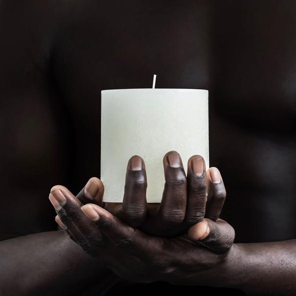 WHITE TEXTURED PILLAR CANDLE - SML - Village Stores